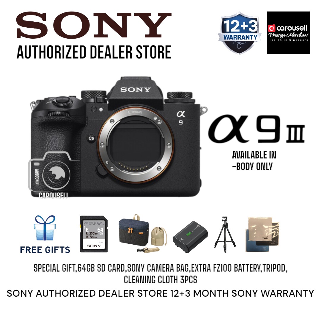 Sony A9 III BODY | A9M3 | A9III | A9 M3 | A9 mark 3 | 9m3 Mirrorless camera, Photography ...
