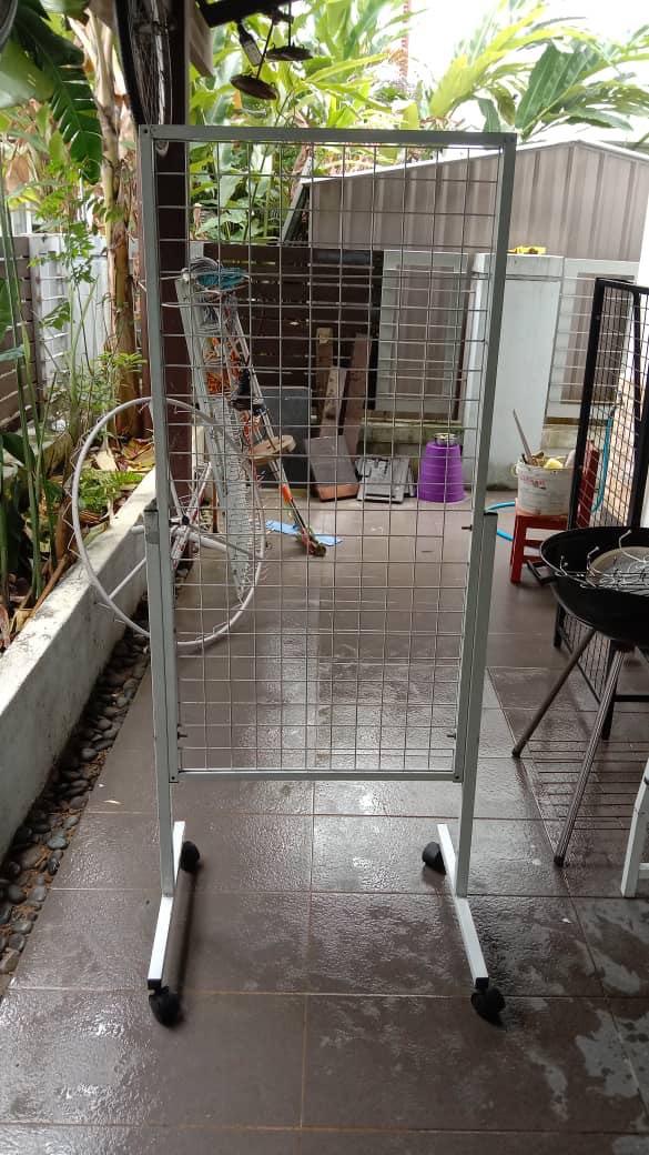 Tall white metal rack, Furniture & Home Living, Furniture, Shelves ...