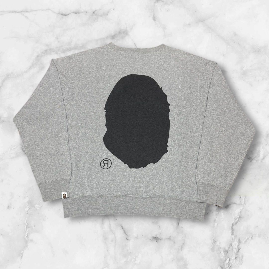 Vintage Bape head mirror print Rare Made in Japan sweatshirt Bathing ...
