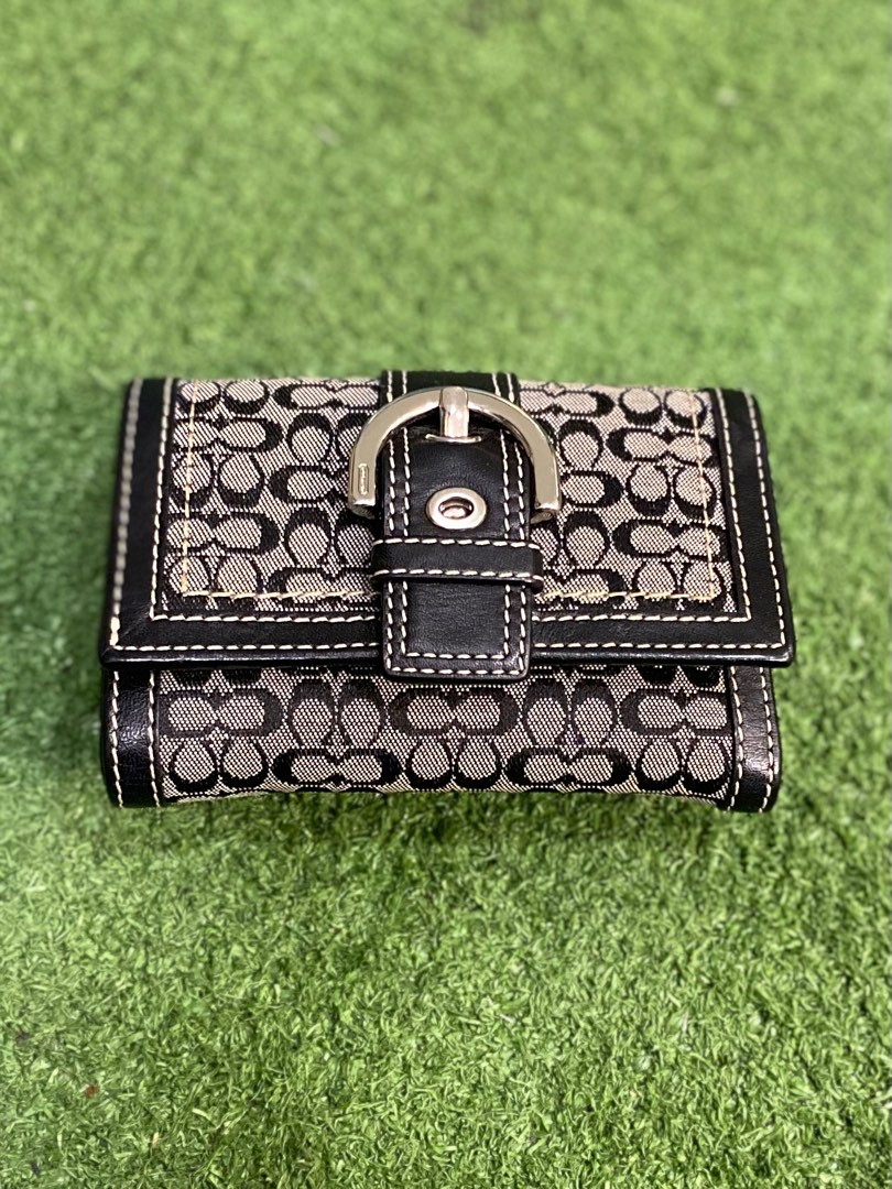 Vintage Coach Mini Sig Black Nat Wallet, Women's Fashion, Bags ...