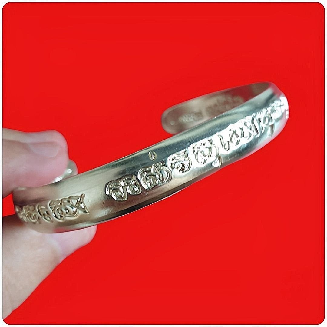 [$55] Wealth Fetching Yant Bangle/Silver Plated Bracelet, LP Samang ...