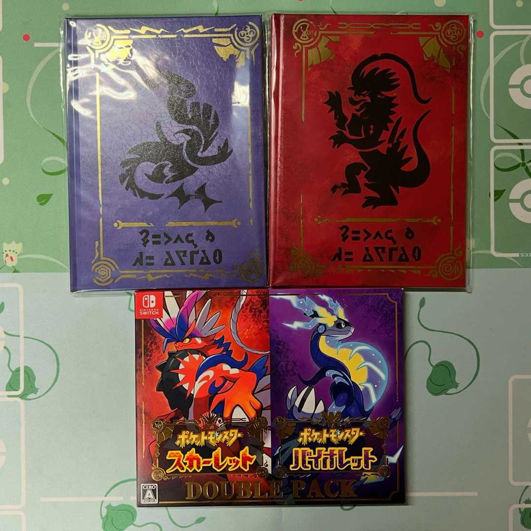 日版 Pokemon 朱紫 Double Pack Switch Game 寶可夢，連特典畫冊, 電子遊戲, 電子遊戲, Nintendo 任 ...