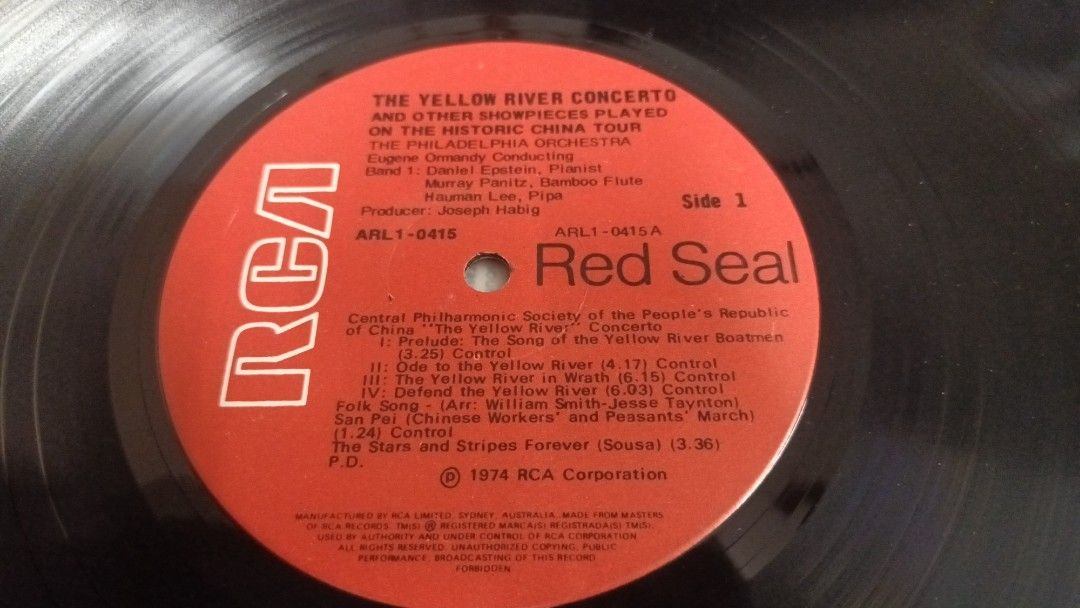 古典名盤 RCA試音天碟 Eugene Ormandy, The Philadelphia Orchestra – "The Yellow River" Concerto 黃河協奏曲 舊版 黑 ...
