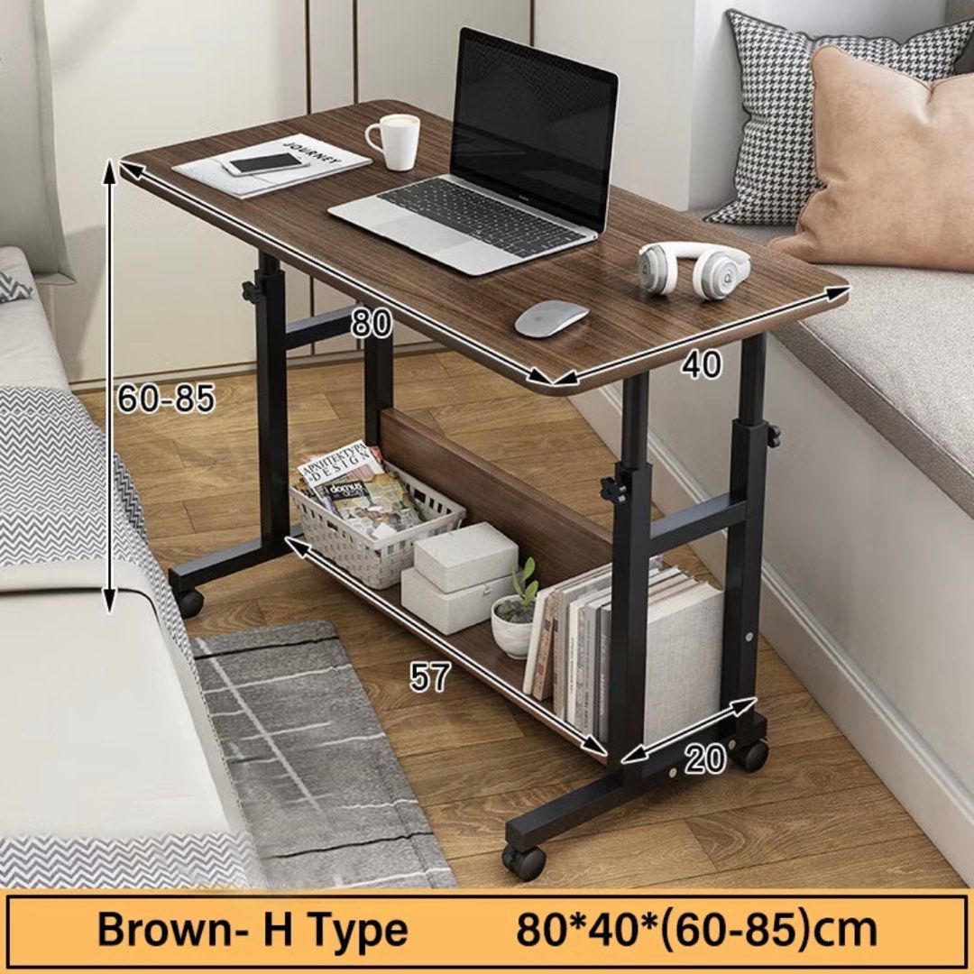 Adjustable Height Laptop Desk | Mobile Work Table | Computer Desk With ...