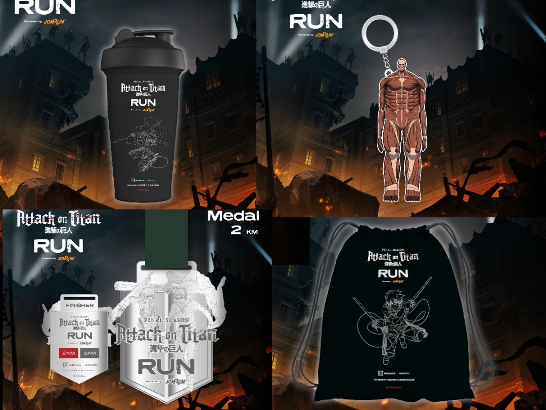 Attack On Titan Run Shaker, Drawstring Bag, Medal, Keychain, Hobbies ...