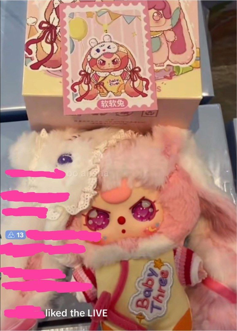 Baby Three x Mia Pink Bunny (Small Secret) + Mia Mouse (tags: bb3 liila ...