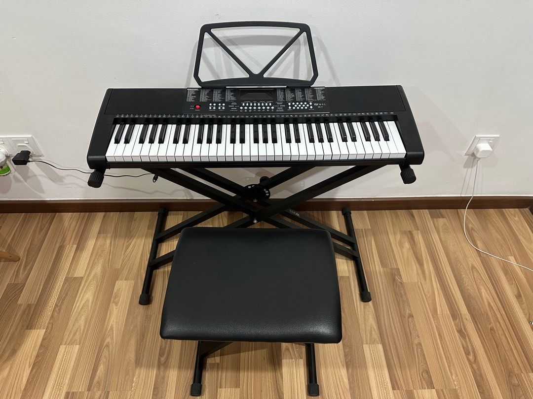 BSL M-1 61 Keys Self Learning Electronic Keyboard Piano with Stool and ...
