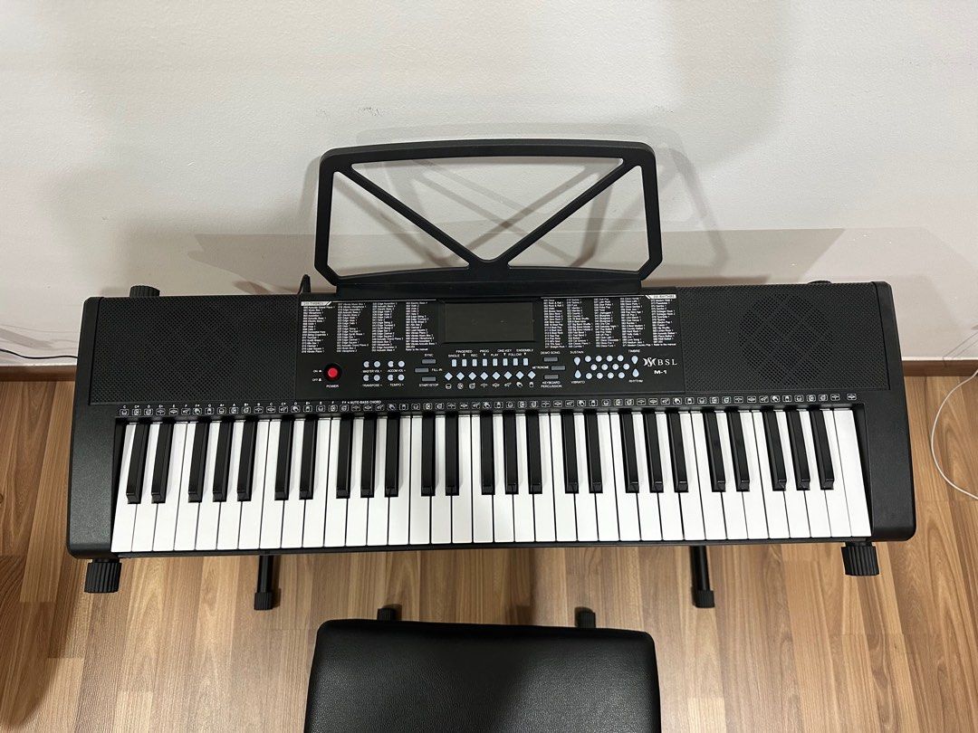 BSL M-1 61 Keys Self Learning Electronic Keyboard Piano with Stool and ...