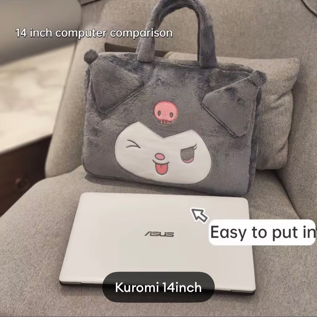 Cute Kuromi Laptop Bag Carrying Case 14 inch Slim Computer Sleeve Cover ...
