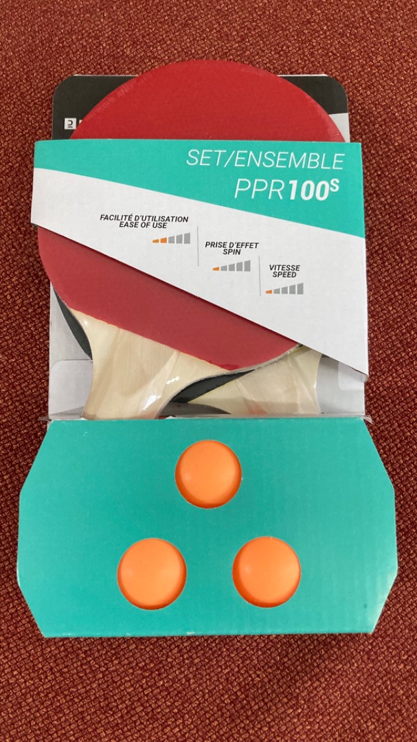 Decathlon Table Tennis Set Pongori 2 PPR100 Small Bats & 3 Balls, Sports Equipment, Sports ...