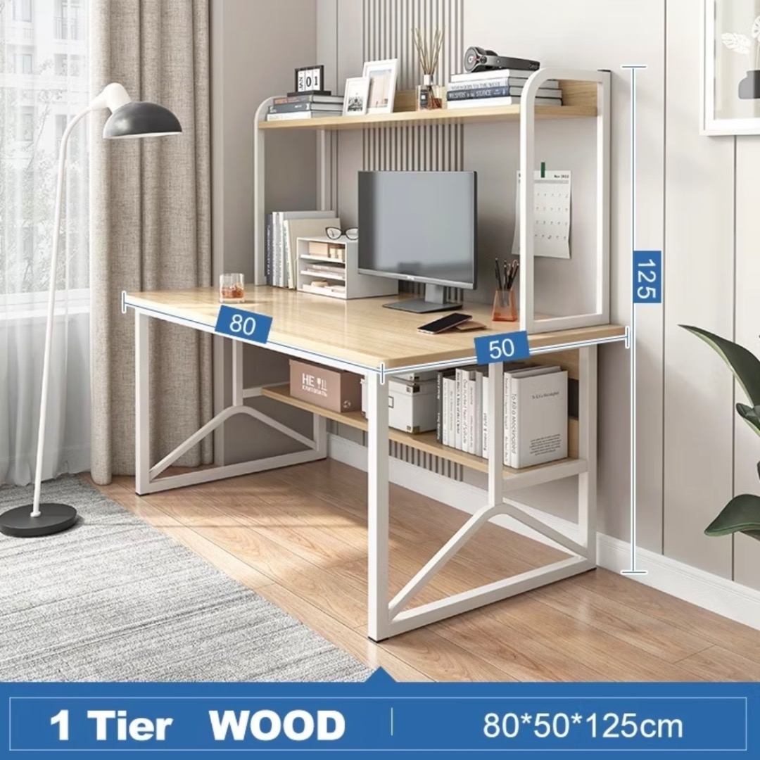Desktop Work Desk | Computer Desk With Shelf | Study Table With Hutch ...