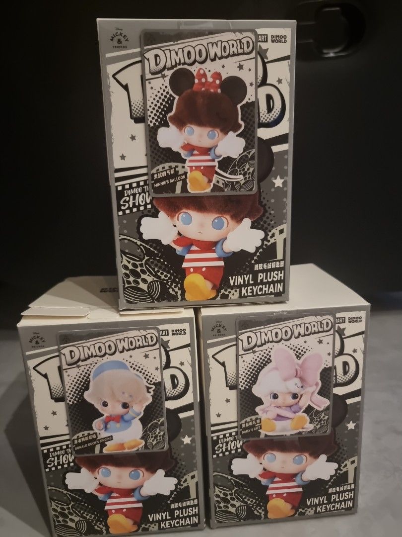 Dimoo World x disney Vinyl Plush Donald / Daisy / Minnie, Hobbies ...