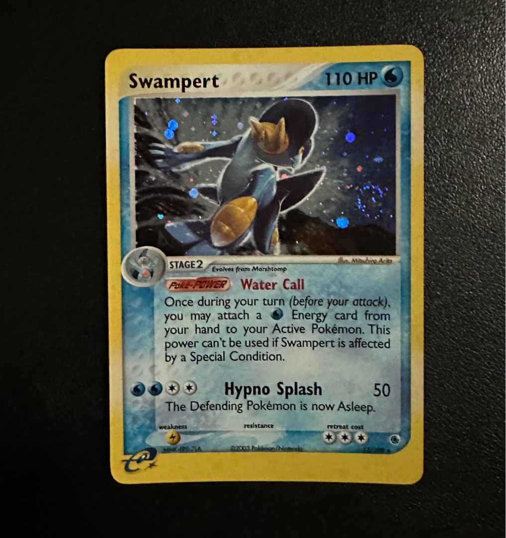 Double Swirl Swampert 13/109 EX Ruby & Sapphire Pokemon TCG Holo Card ...
