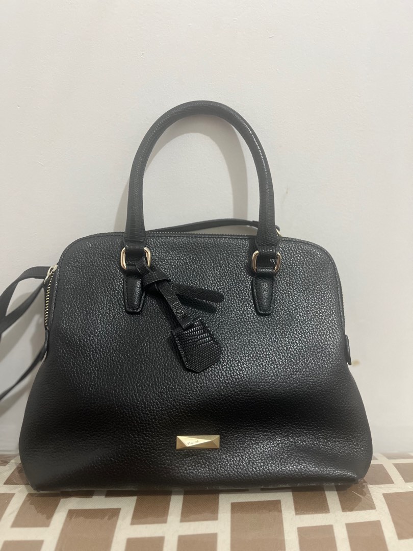 Esquire Two way bag (Shoulder and Sling) Bag in Black and Gold Hardware ...