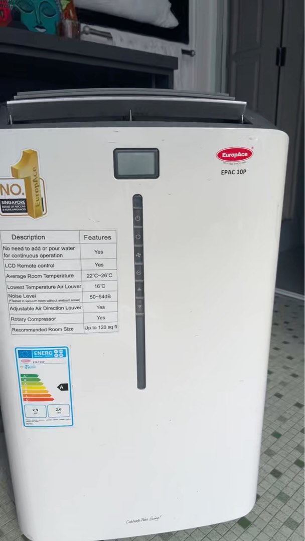 Europace EPAC 10P Portable Air Conditioner, TV & Home Appliances ...