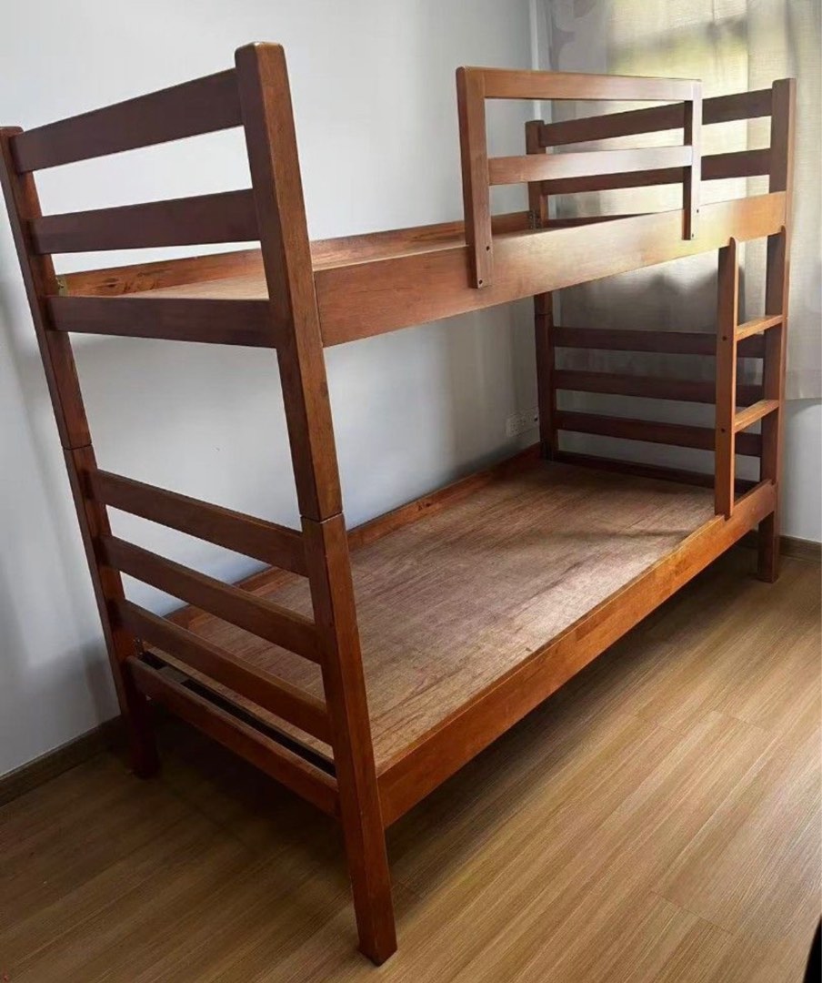 Free delivery wood bunk bed frame /double decker bed frame (Can split 2 ...