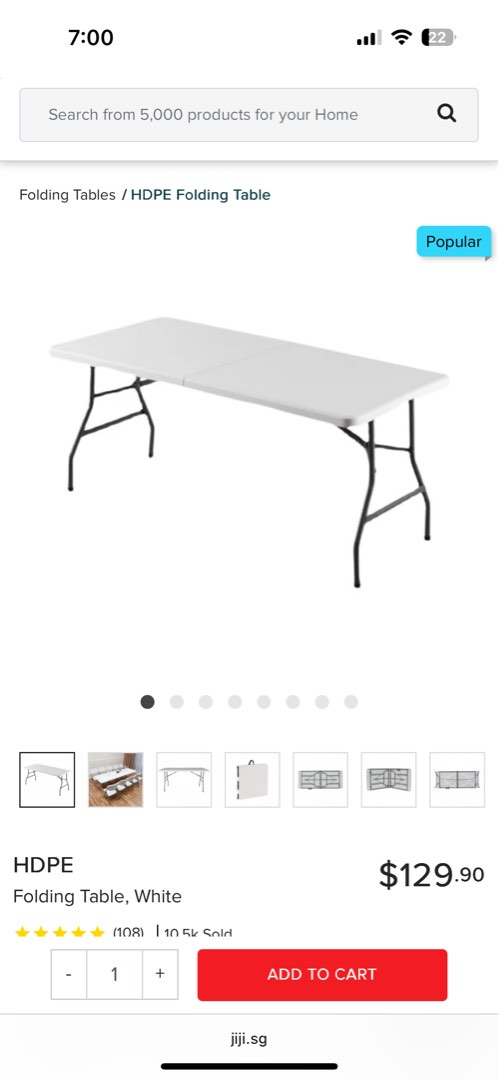 HDPE folding table, Furniture & Home Living, Furniture, Tables & Sets ...