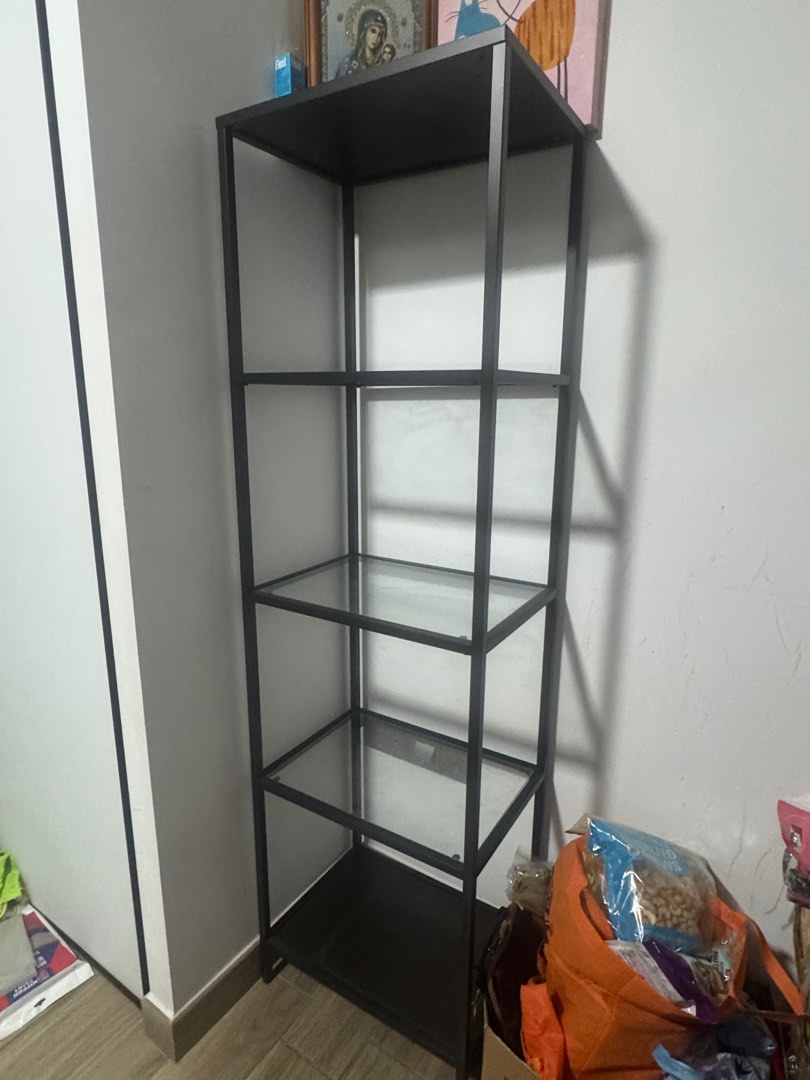 IKEA display shelf (alum and glass), Furniture & Home Living, Furniture ...