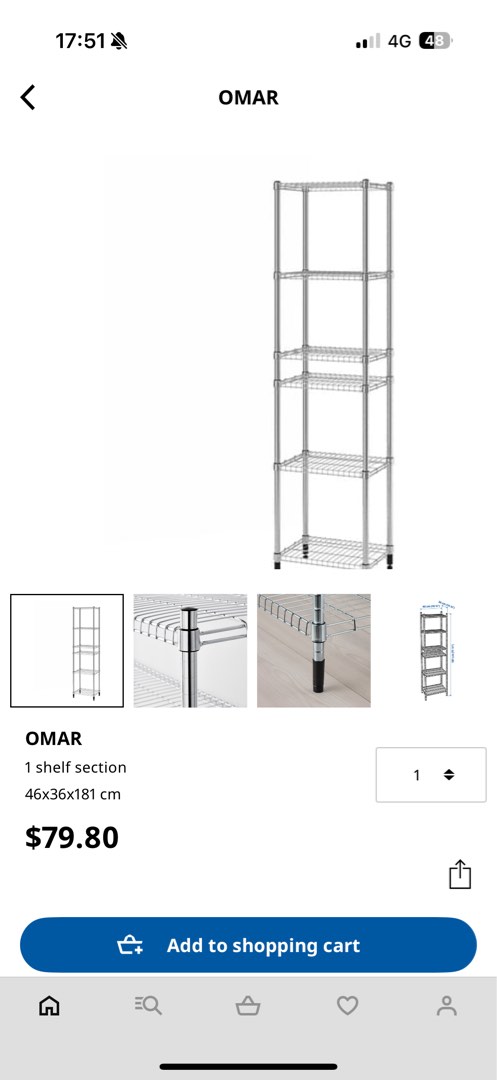 IKEA Omar Shelf, Furniture & Home Living, Furniture, Shelves, Cabinets ...