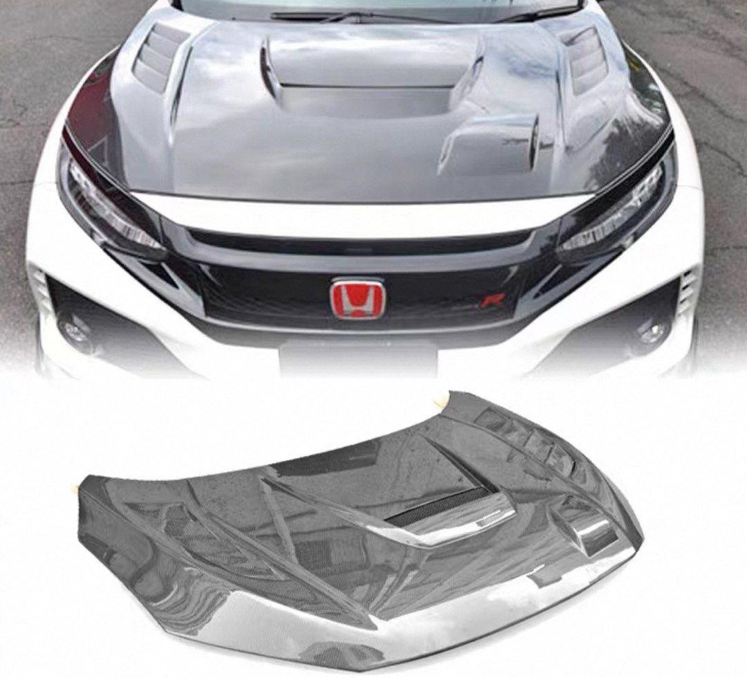 J'S RACING TYPE V AERO HOOD - FK8 HONDA CIVIC TYPE R, Car Accessories ...