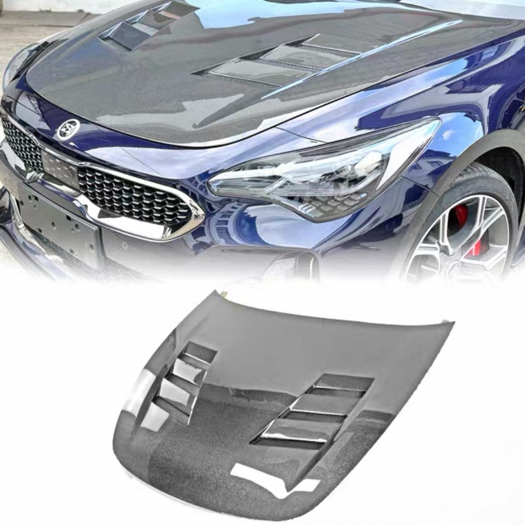 Kia Stinger AM Type Vented Genuine Carbon Fiber Front Hood Bonnet, Car ...