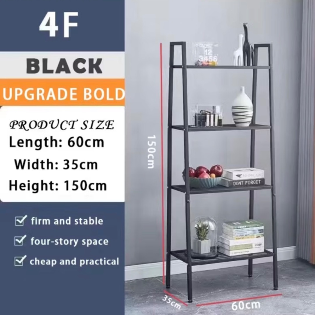 Metal Display Rack | 4-Tier Storage Shelf | Tall Display Cabinet ...