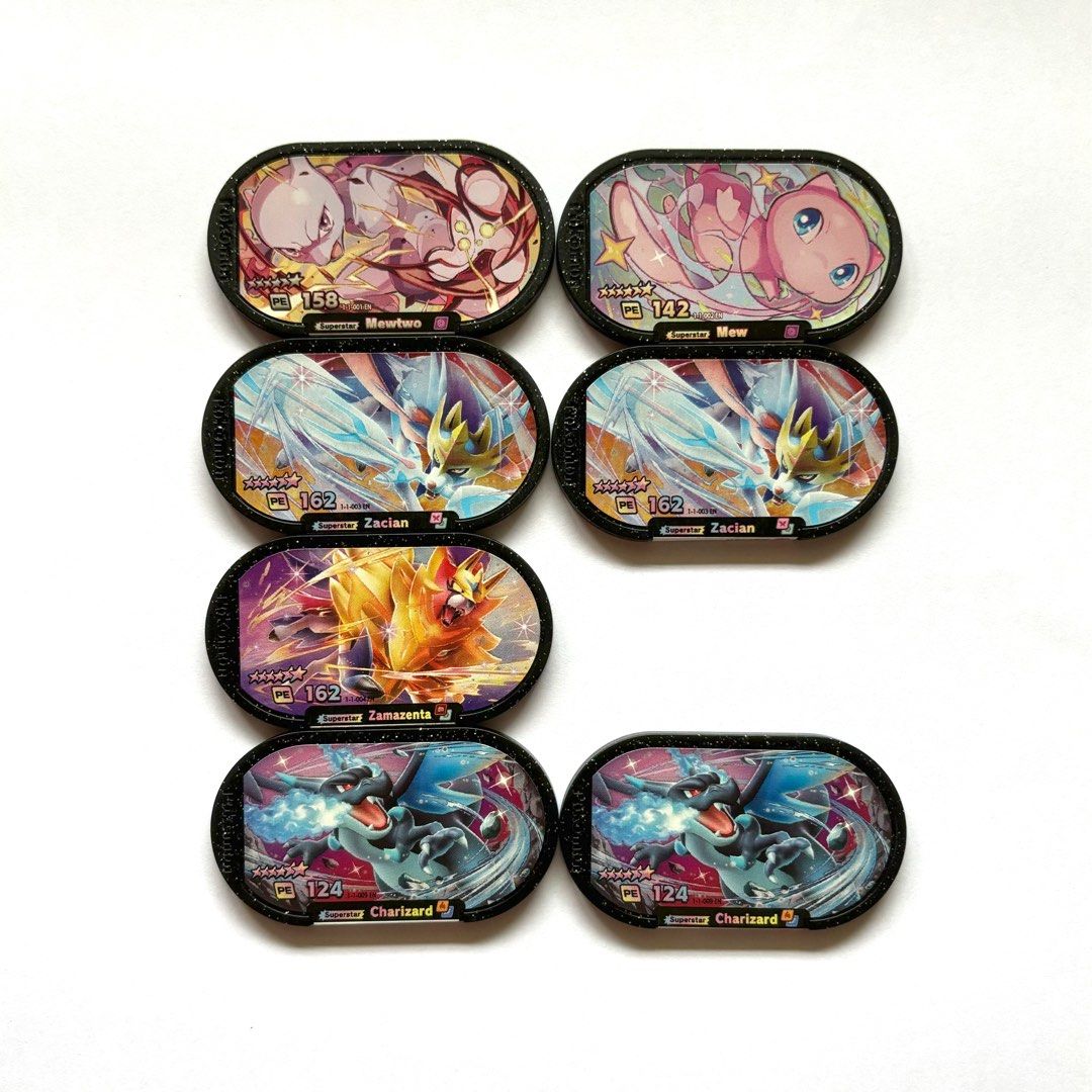 Pokemon Mezastar 6* star tags (Mewtwo, Mew, Zacian, Zamazenta ...