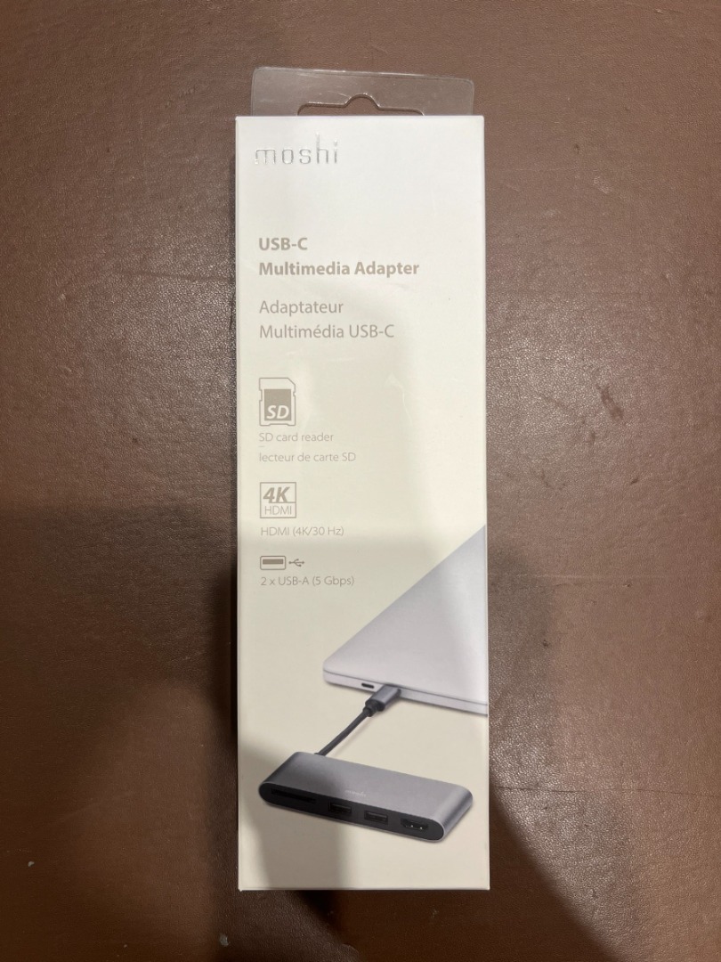 Moshi 摩仕 USB-C 多媒體轉接器 (支援 4K HDR), 電腦及科技產品, 電腦周邊產品, 轉接線及轉換器在旋轉拍賣