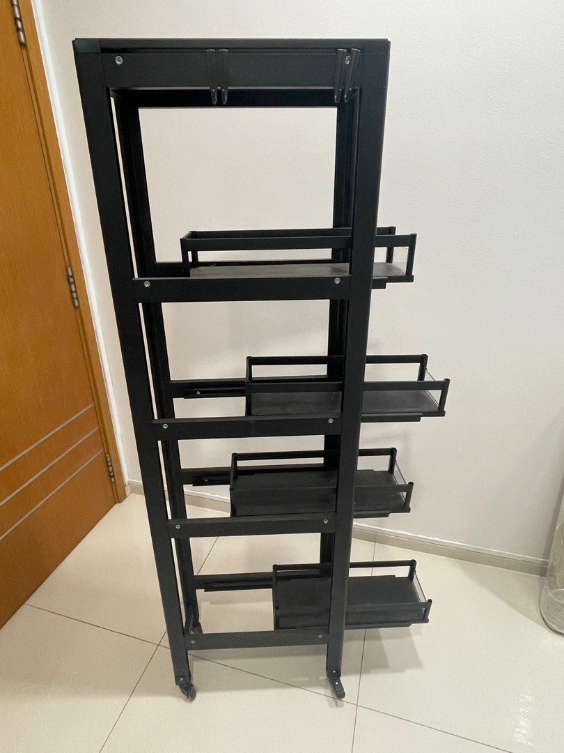 Moveable Narrow Metal Rack, Furniture & Home Living, Furniture, Shelves ...