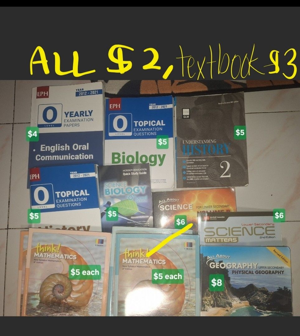 ONLY $2 - O Level, Lower secondary, upper secondary Assessment Books and textbooks sec 1, sec 2 ...