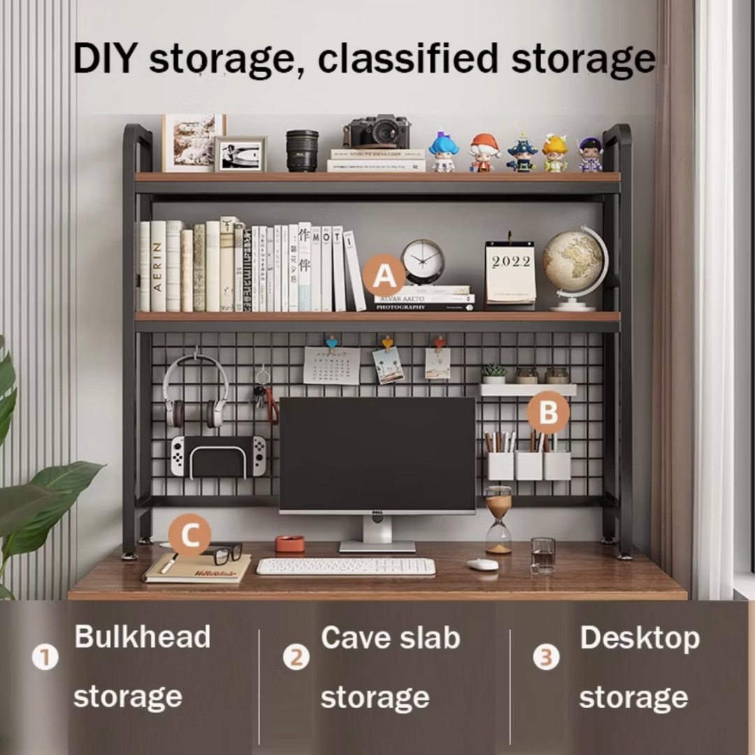 Over Desk Shelf Organizer | Study Table Shelf Rack | Multi-Layer Book ...