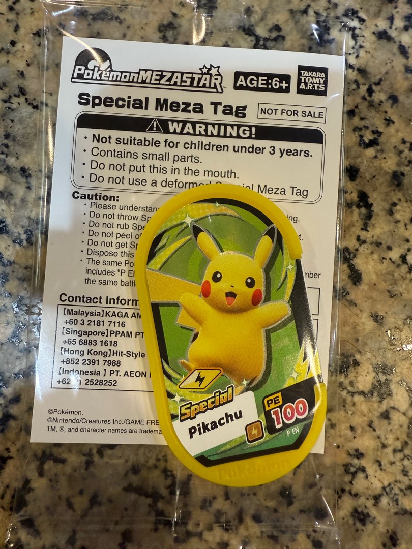 Pokemon Mezastar Special "Pikachu" Meza Tag, Hobbies & Toys, Toys ...