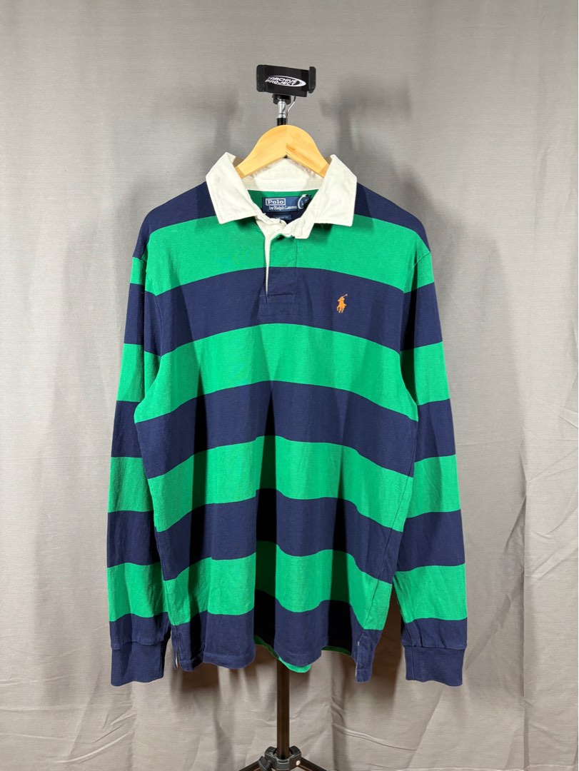 Ralph Lauren Green/Navy Rugby Shirt, Men's Fashion, Tops & Sets, Tshirts & Polo Shirts on Carousell