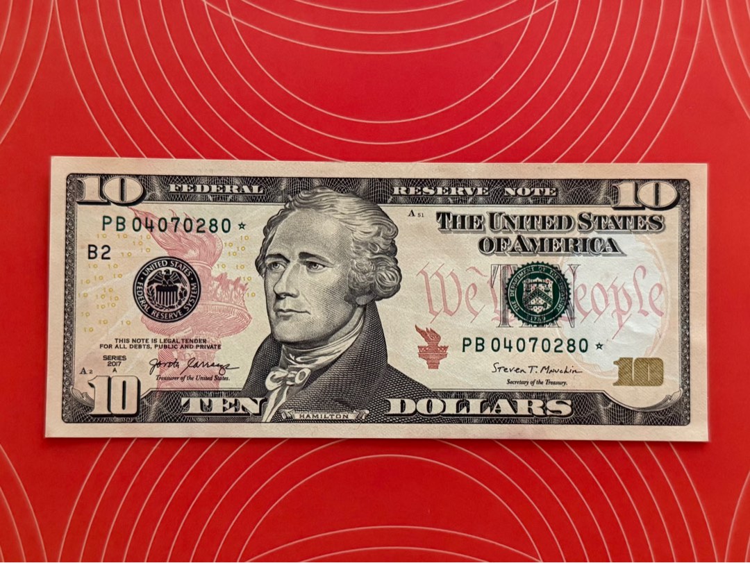 Rare US$10 Dollar Star Note (replacement note) Series 2017A, Hobbies ...