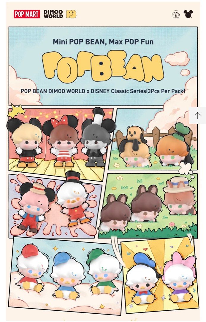 (Ready Stock) Opened Pop Bean Dimoo World X Disney Classic Series ...