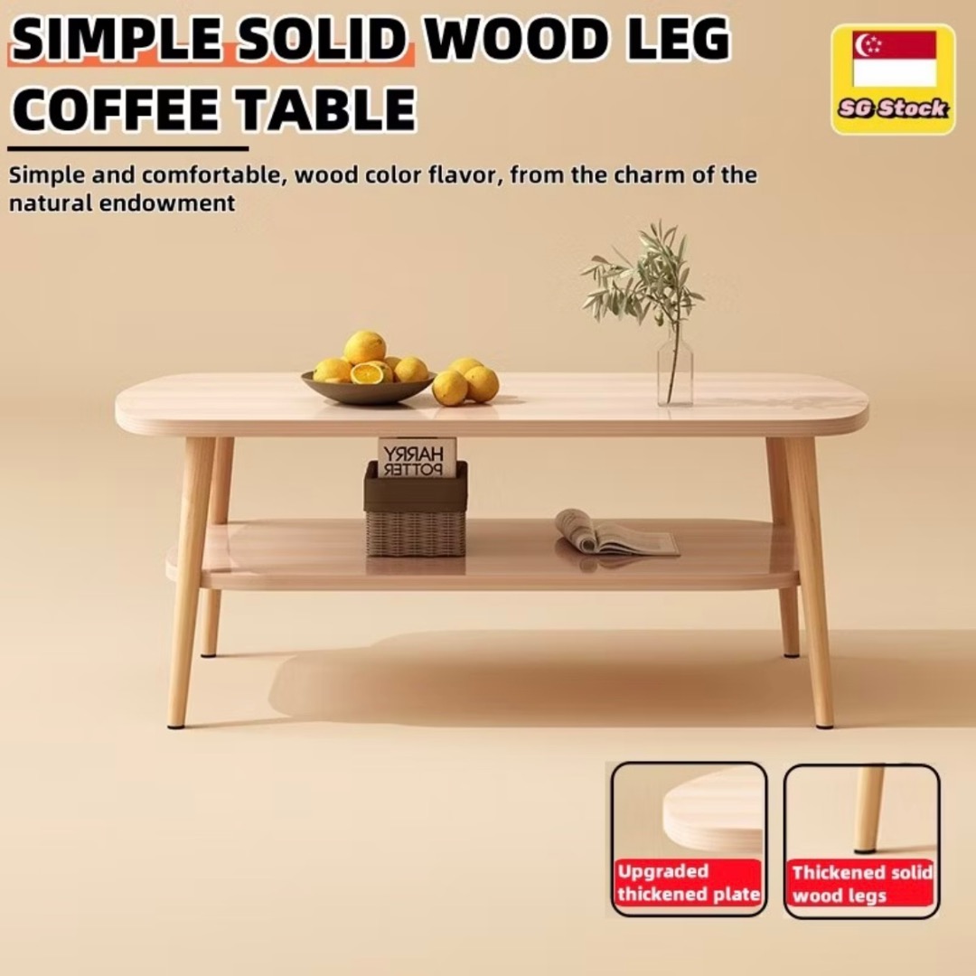 Rounded Corner Coffee Table | Wooden Tea Table | Two Tier Coffee Desk ...