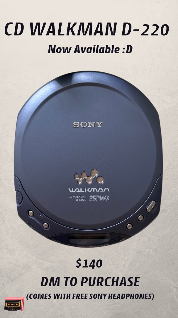 sony cd walkman d-e220 purple with headphones, Audio, Portable Music ...