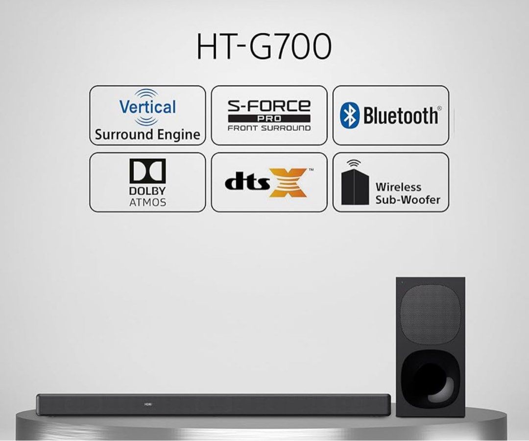 Sony soundbar HT-G700 3.1ch with wireless subwoofer, Audio, Soundbars ...