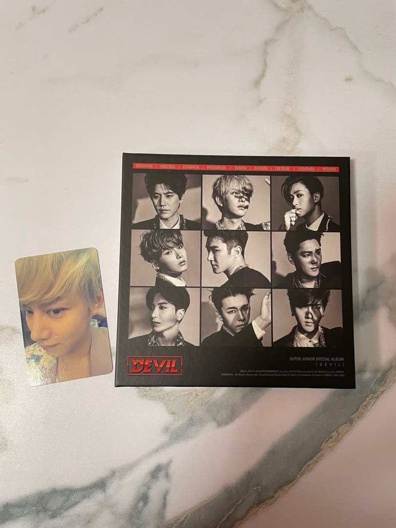Super Junior SJ 特別專輯 Devil 希澈小咭, 興趣及遊戲, 音樂、樂器 & 配件, 音樂與媒體 - CD 及 DVD - Carousell