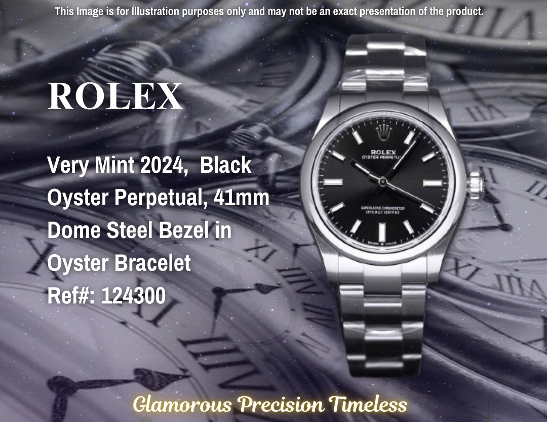 Very Mint 2024 Rolex Oyster Perpetual Black Dial 41mm, Dome Steel Bezel ...