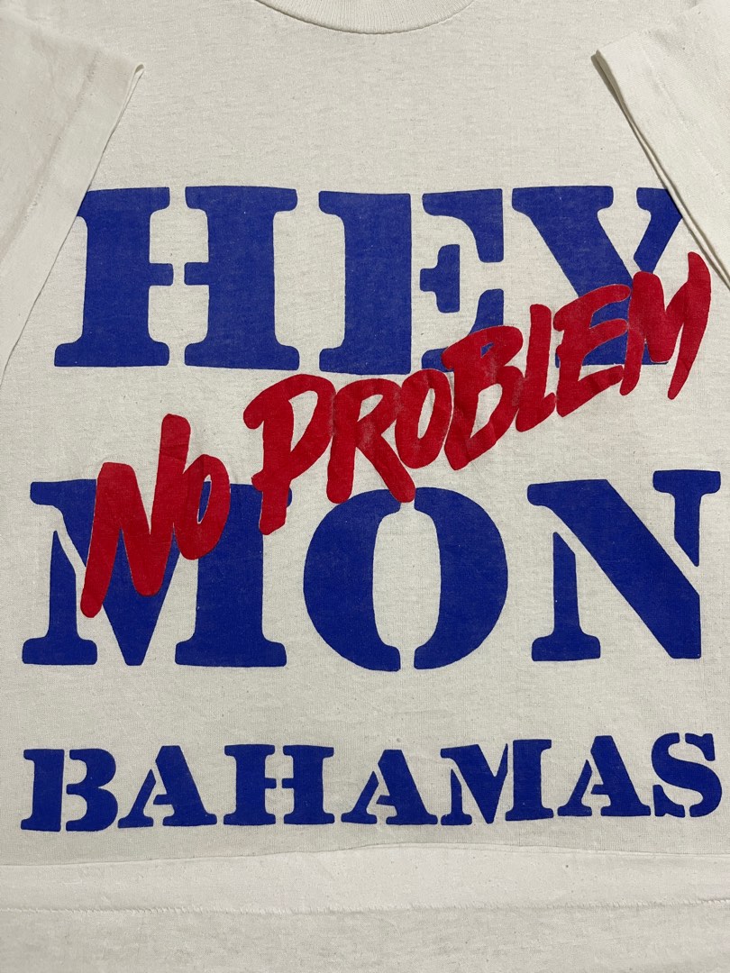 Vintage 80s No Problem x Hey Mon Bahamas Tee, Men's Fashion, Tops ...