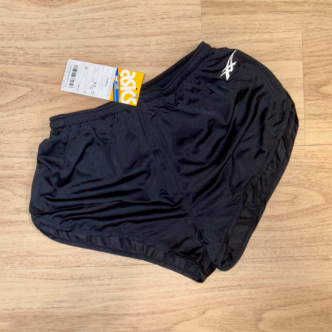 VINTAGE Rare 90s ASICS Running Split Shorts in black JASPO M, Men's ...