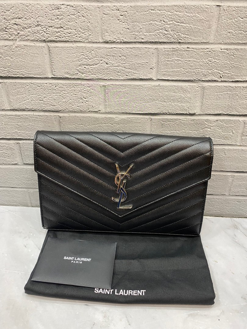 YSL Woc Caviar Black SHW 2022 Size 22 x 14 x 3 Cm Dustbag card booklet ...