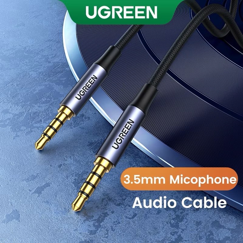 1.5M UGREEN 3.5mm Aux Cable 4 Pole TRRS 4-Conductor Auxiliary Male To Male Stereo Jack HiFi ...