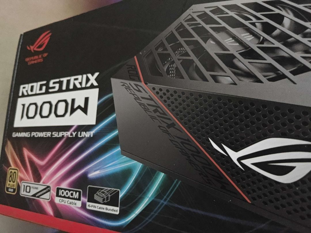 港行有單有盒 ROG 1000W GOLD金牌火牛 PSU power supply 電源供電 電腦 not 5080 5070ti 5090d 5090 5070, 電腦＆科技, 桌上電腦 ...