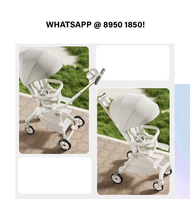 Baby Stroller Foldable Baby Trolly Four Wheels Portable Travel Kids ...