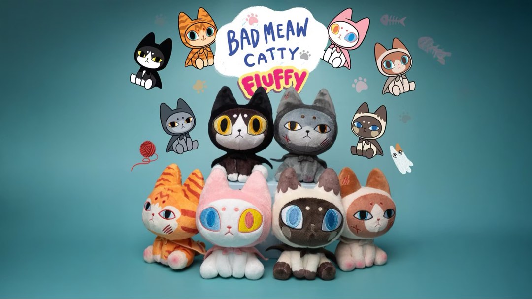 BAD MEAW CATTY FLUFFY PLUSHIE PENDANT BLIND BIX LABUBU SKULL PANDA ...