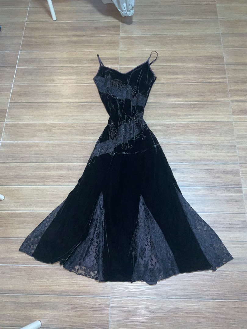 Beaded Whimsygoth crushed velvet dress |dark brown fairycory, witch ...