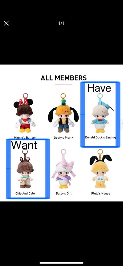 BNIF popmart Dimoo x Disney vinyl plush keychain, Hobbies & Toys, Toys ...