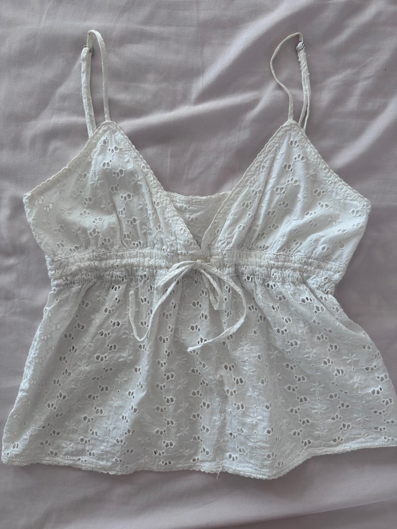Brandy Melville edith eyelet tank, Women's Fashion, Tops, Sleeveless on ...